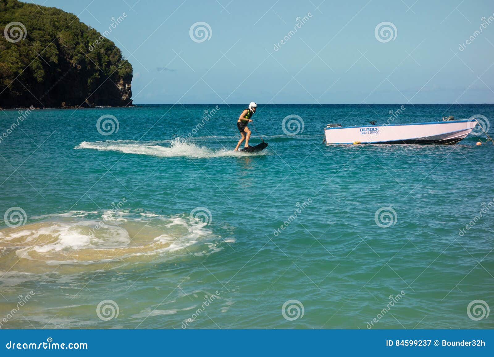 Testing a Motorized Surfboard in the Caribbean Editorial Photography ...