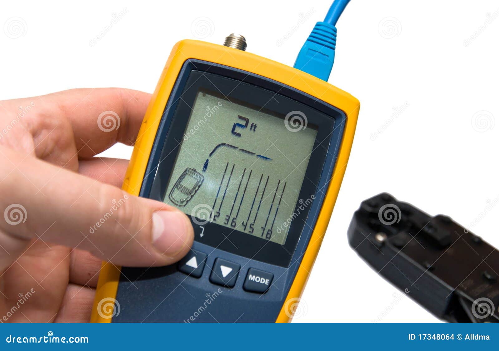 Testing of a network cable stock photo. Image of engineering - 17348064