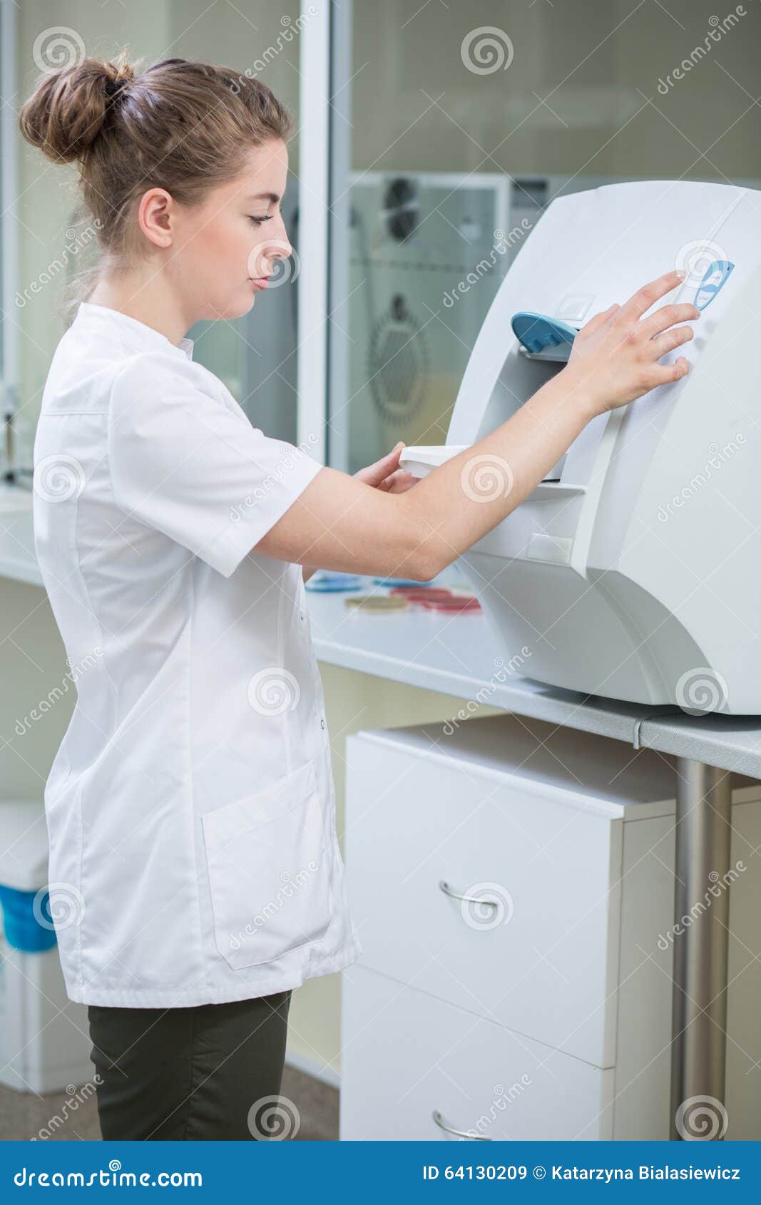 Testing new machine stock image. Image of people, laboratory - 64130209