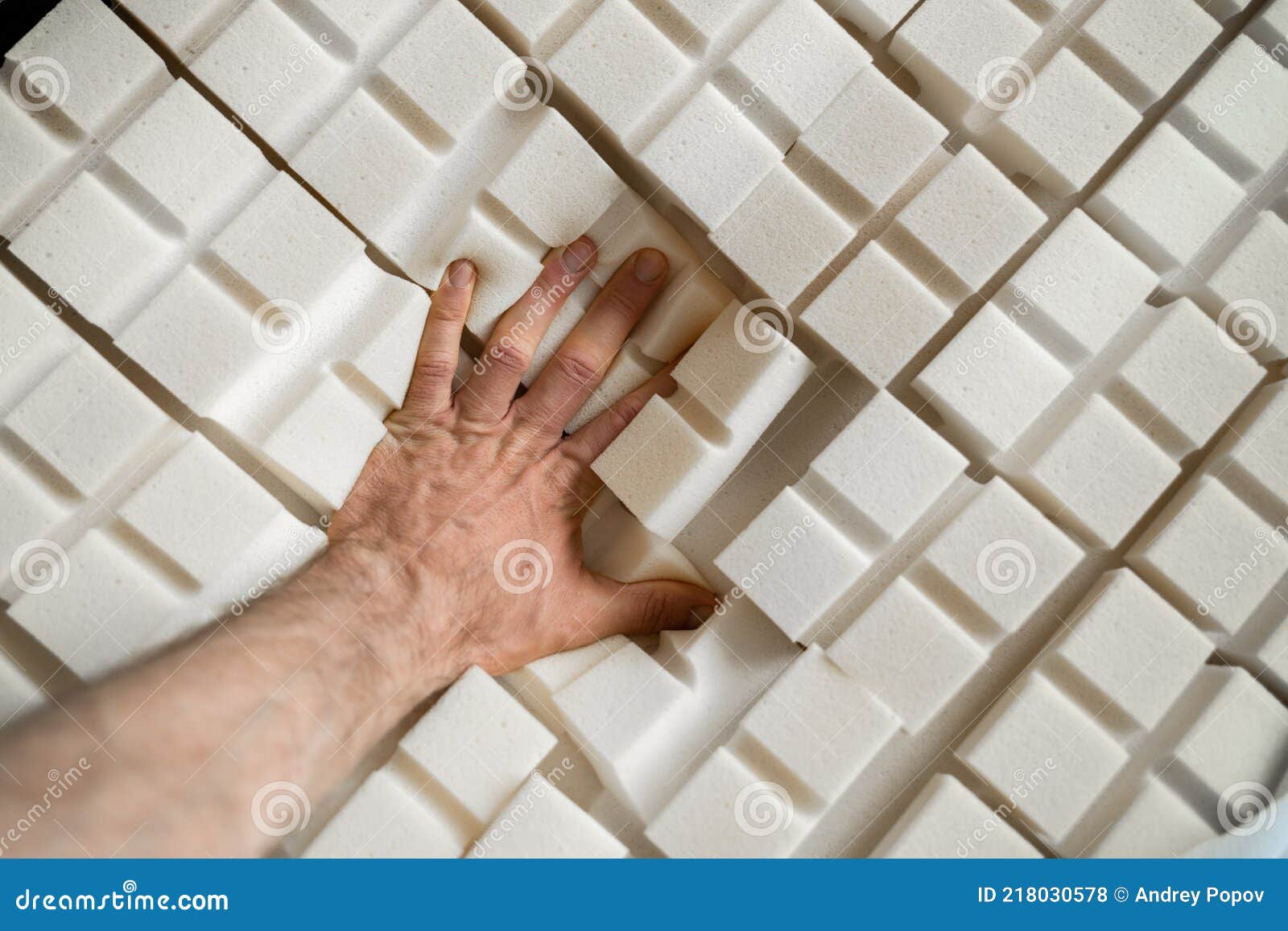 Testing Orthopedic Memory Foam Core Mattress Stock Photo - Image of ...