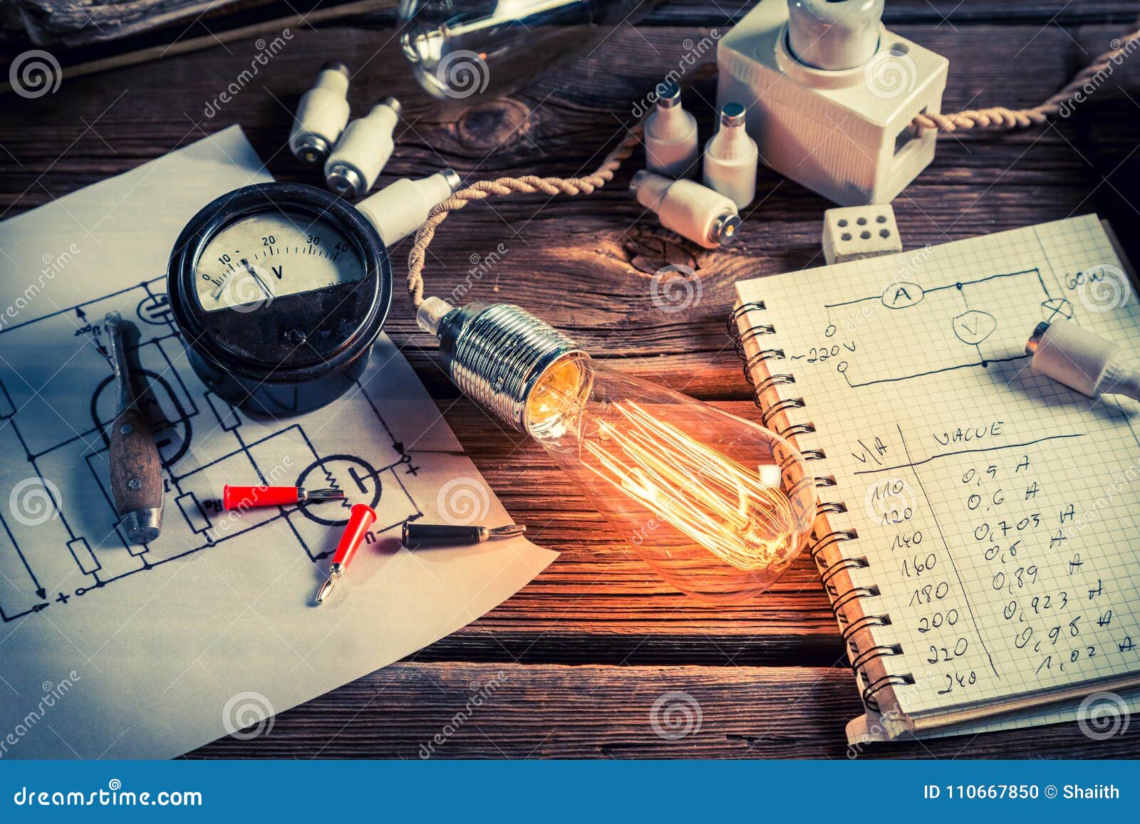 Testing Power Consumption by Light Bulb in the Physics Laboratory Stock ...