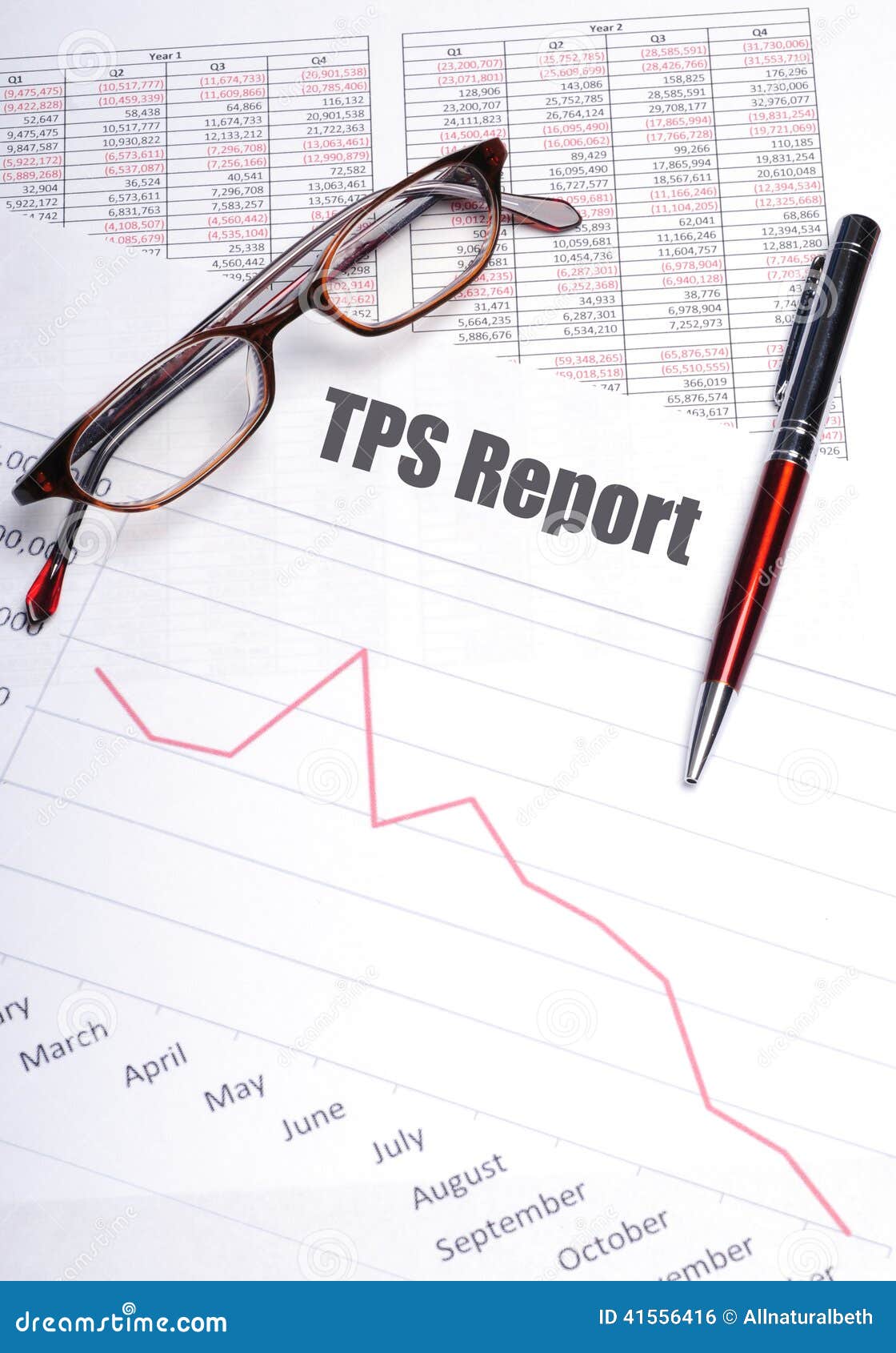 Testing Procedure Specification Report or TPS Report Stock Photo ...