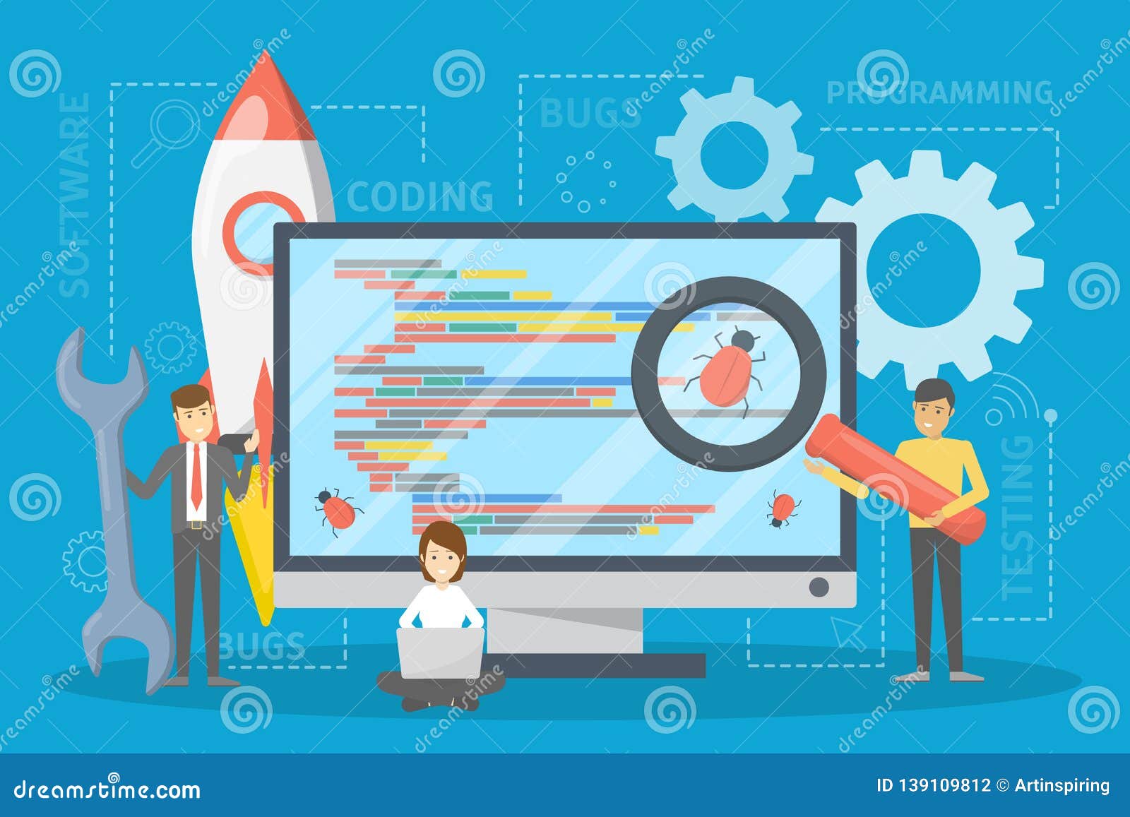 Testing Software Concept. Application Code Test Process Stock Vector ... Testing Software Concept. Application Code Test Process Stock Vector ...