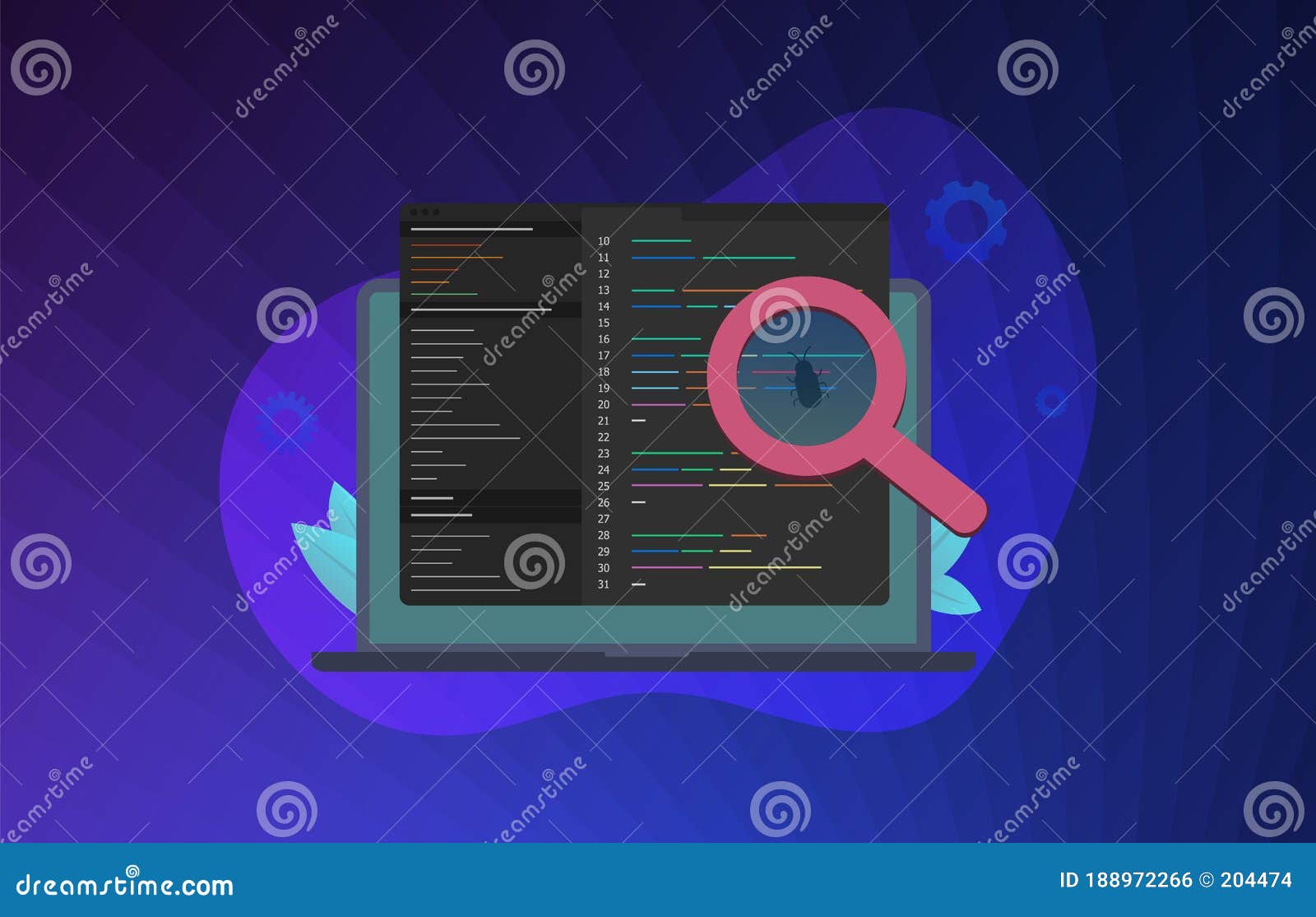 Testing Software Concept Illustration Program Code Screen With Development And Debugging