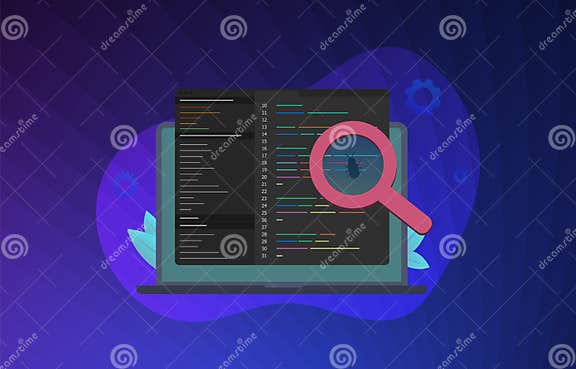 Testing Software Concept Illustration. Program Code Screen with ...