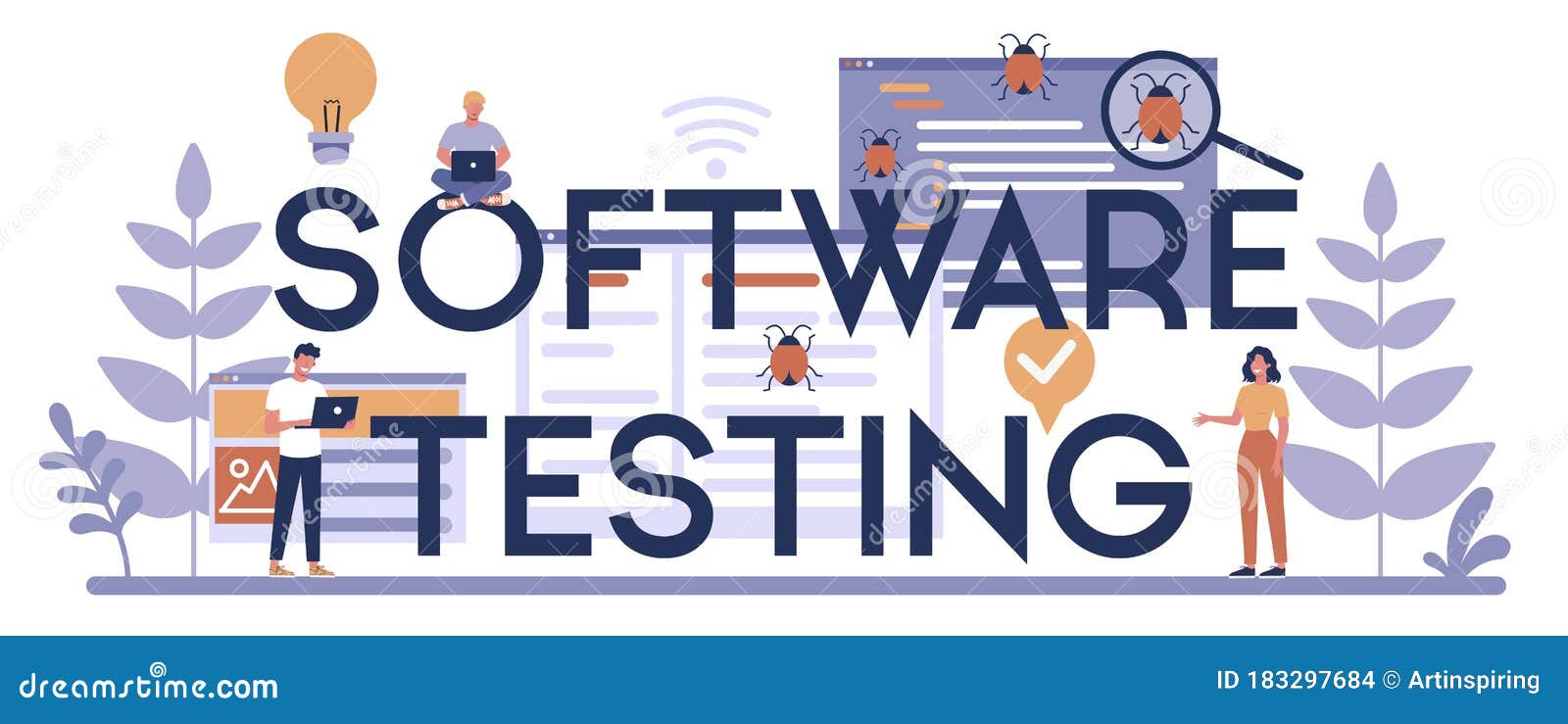 Testing Software Typographic Header Concept. Application or Website ... Testing Software Typographic Header Concept. Application or Website ...