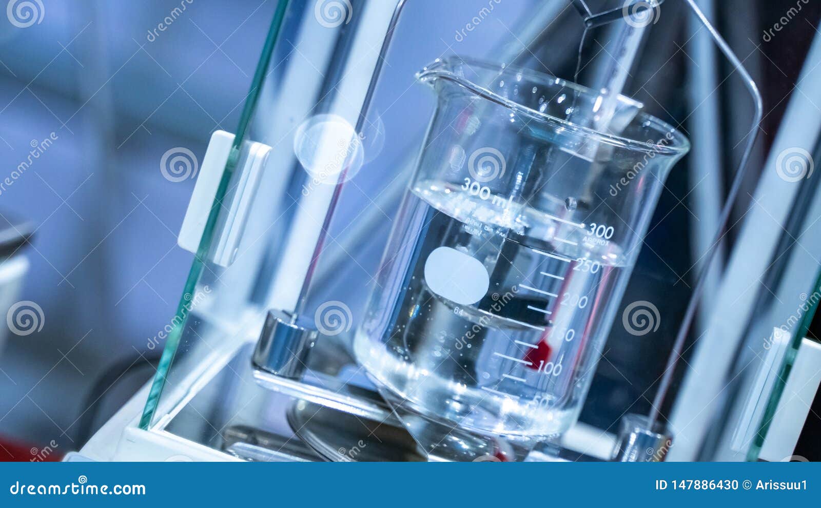 Testing Solution in Beaker Experiment Equipment Stock Photo - Image of ...