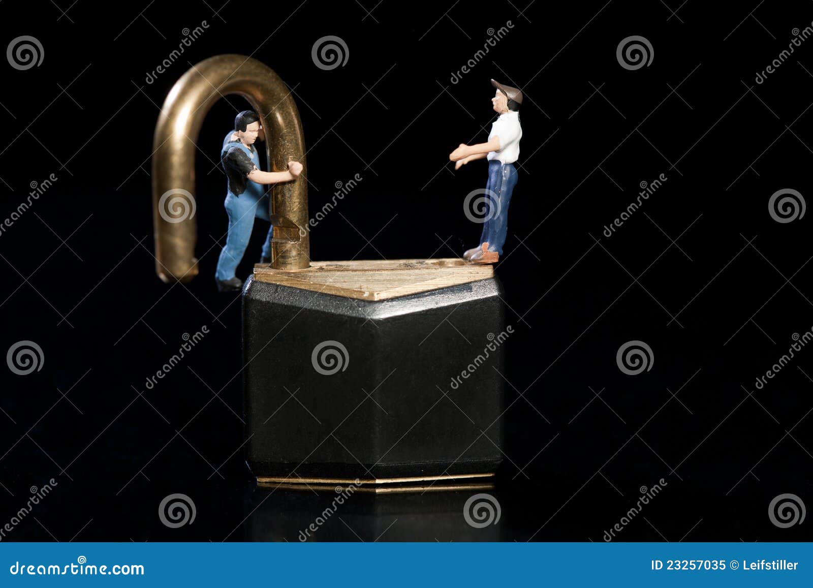 Testing the Strength of a Lock Stock Image - Image of models, security ...