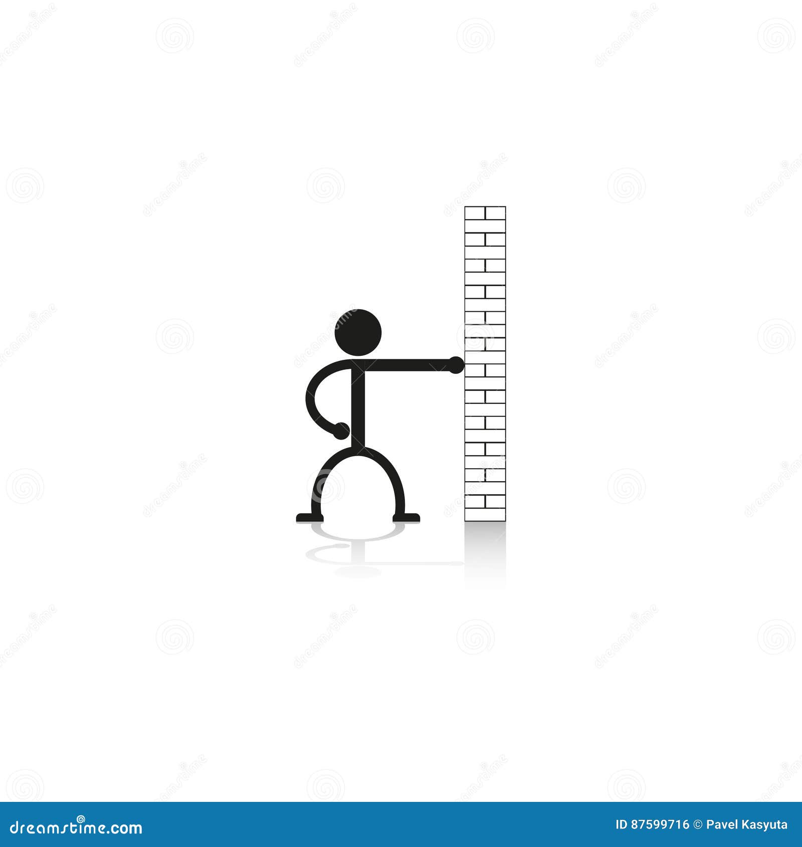Testing the Strength of the Walls. Vector Icon. Stock Vector ...