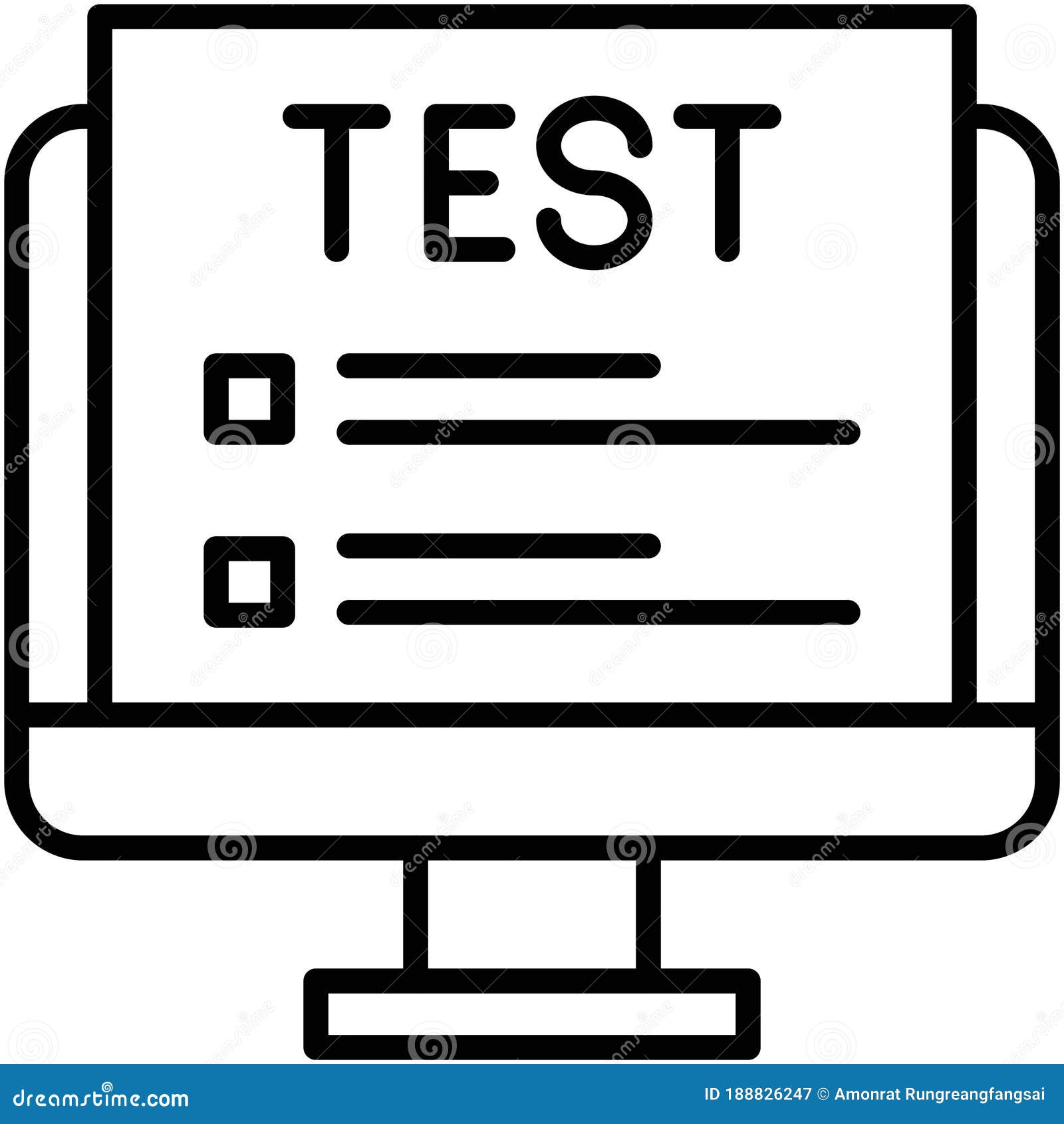 Testing, Telecommuting or Remote Work Icon, Vector Illustration Stock ...