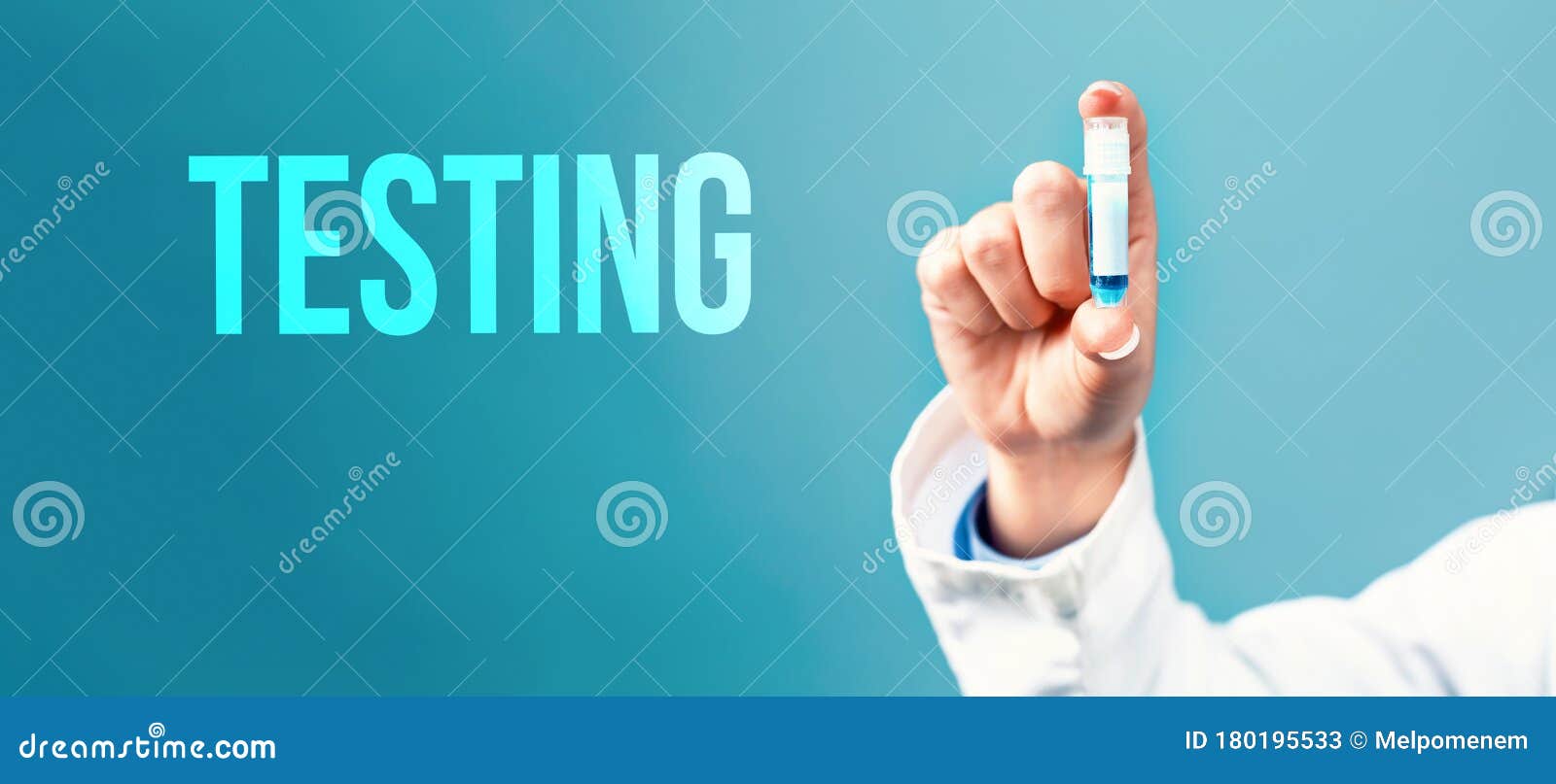 Testing Theme with a Doctor Holding a Laboratory Vial Stock Image ...