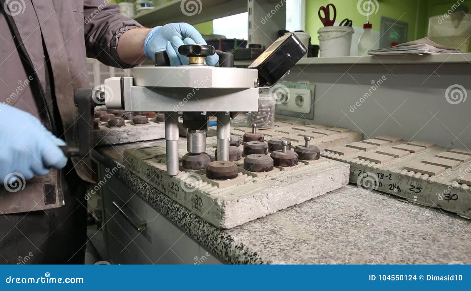 Testing of Tile Adhesive Samples for Strength Stock Footage - Video of ...