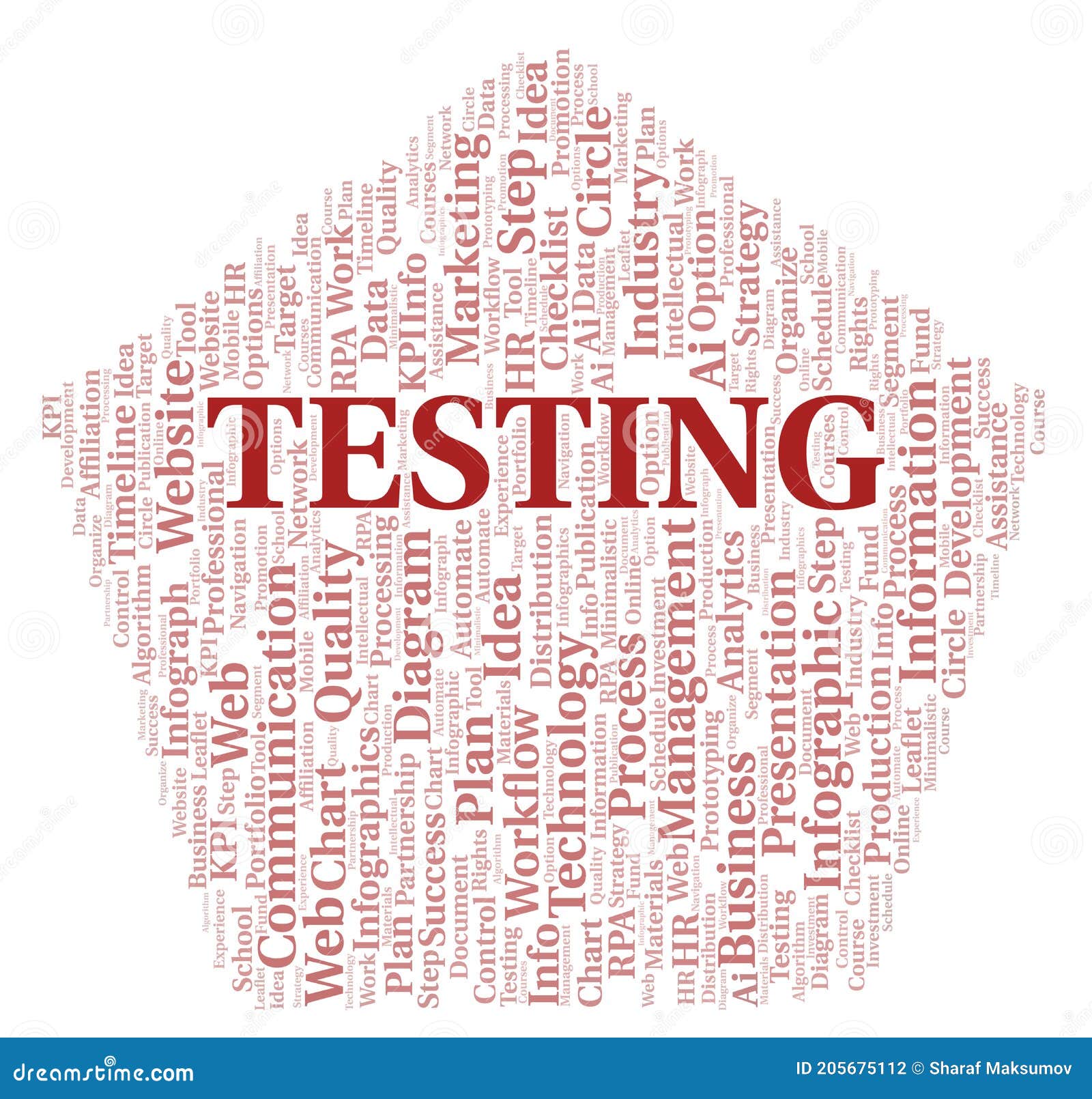Testing Typography Word Cloud Create with the Text only. Stock ...