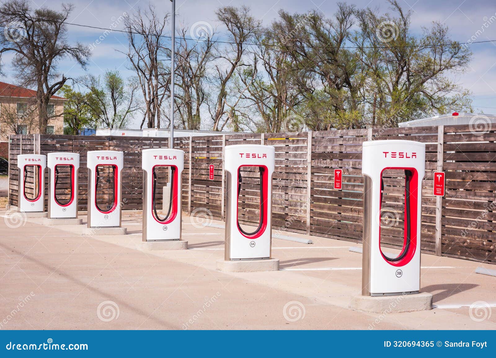 Testla Charging Stations - Route 66 - Shamrock, Texas Editorial Image ...