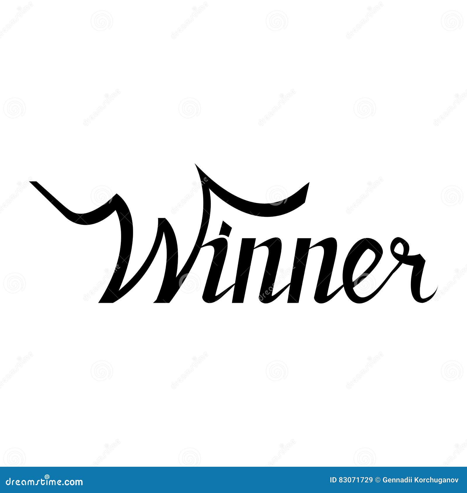 Testo Dell'iscrizione Della Mano Del Vincitore Illustrazione Vettoriale ...