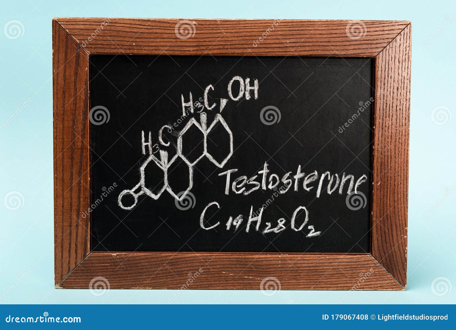 Of Testosterone on Blackboard on Blue Stock Photo - Image of molecular ...