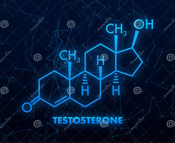 Testosterone Formula. Vector Thin Line Icon of Testosterone Molecular ...