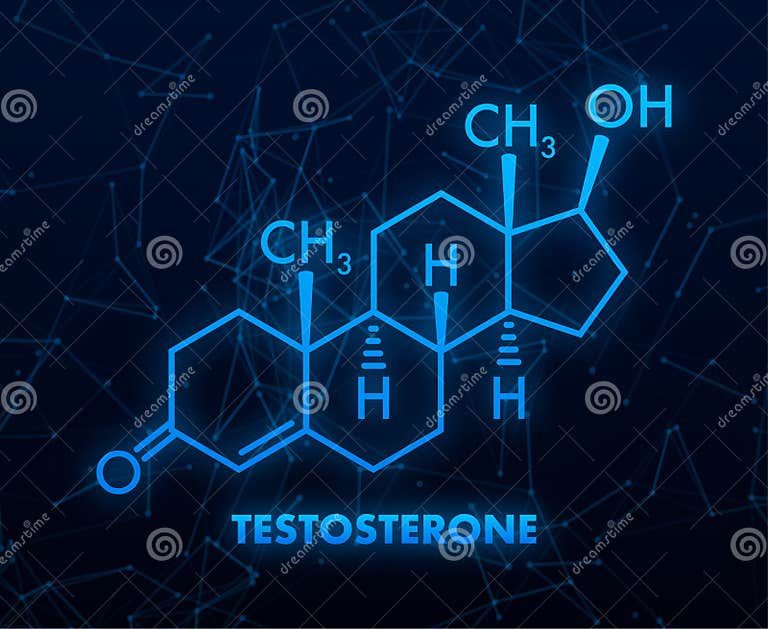 Testosterone Formula. Vector Thin Line Icon of Testosterone Molecular ...