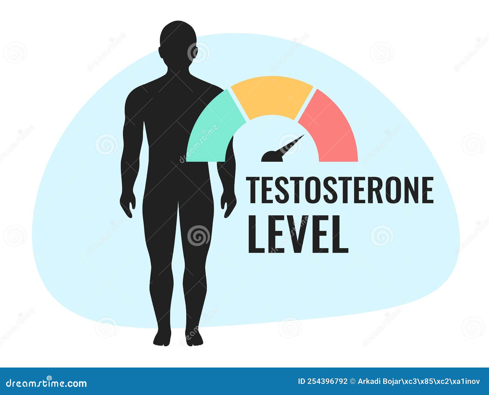 Testosterone level measure stock vector. Illustration of clip - 254396792