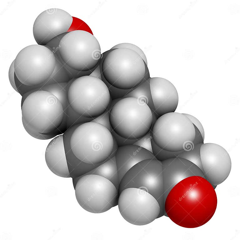 Testosterone Male Sex Hormone Androgen Molecule Atoms Are Represented