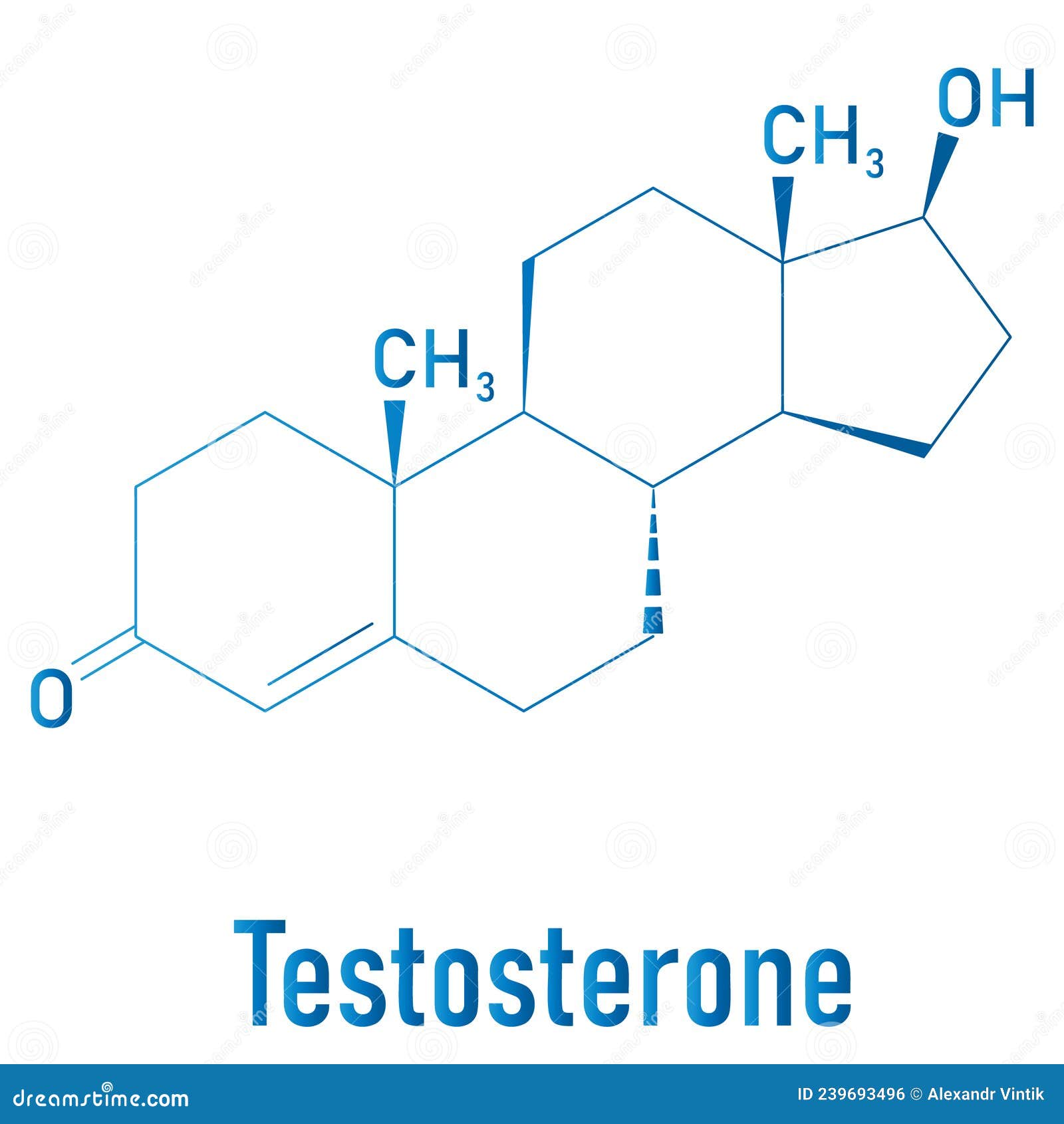 Testosterone Male Sex Hormone Androgen Molecule Skeletal Formula Stock