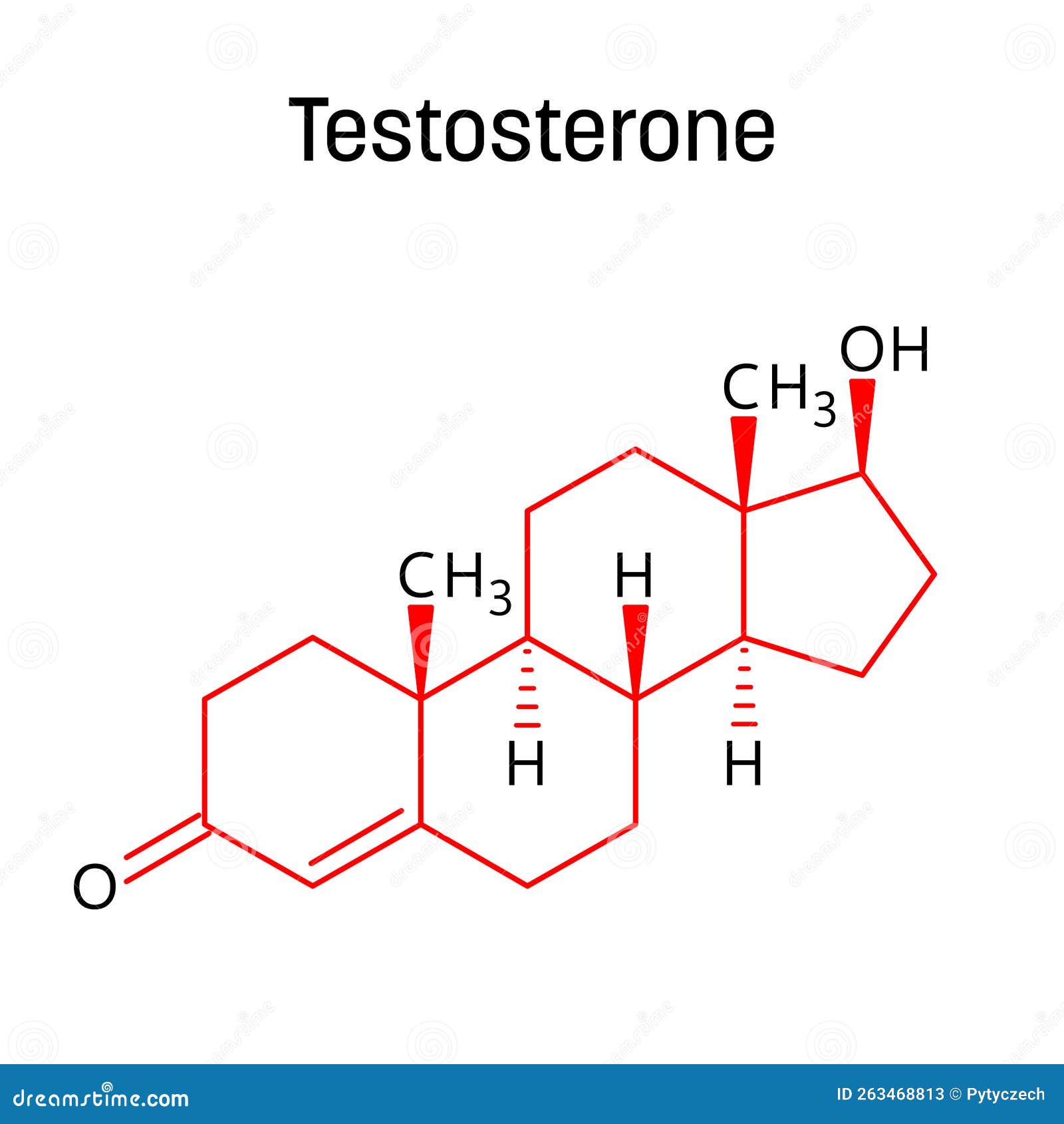Testosterone Structural Formula Of Molecular Structure Stock