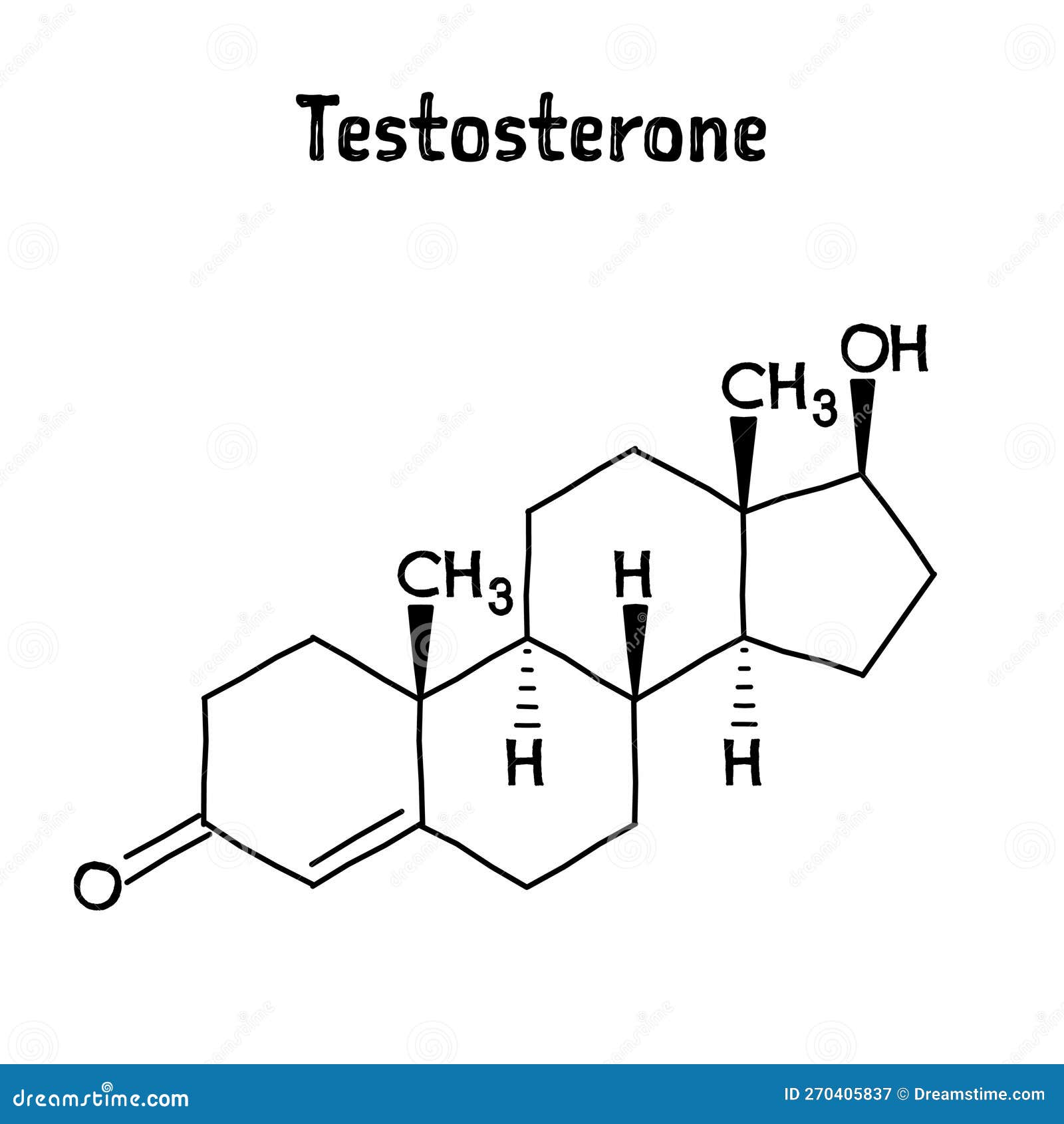 Testosterone Structural Formula Of Molecular Structure Stock