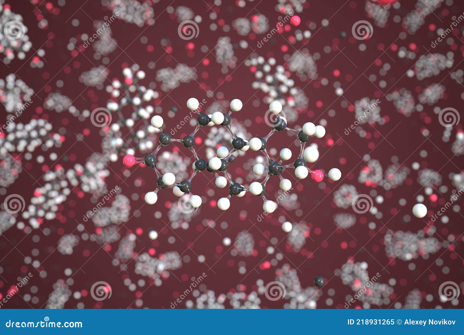 Testosterone Molecule. Conceptual Molecular Model. Chemical 3d ...