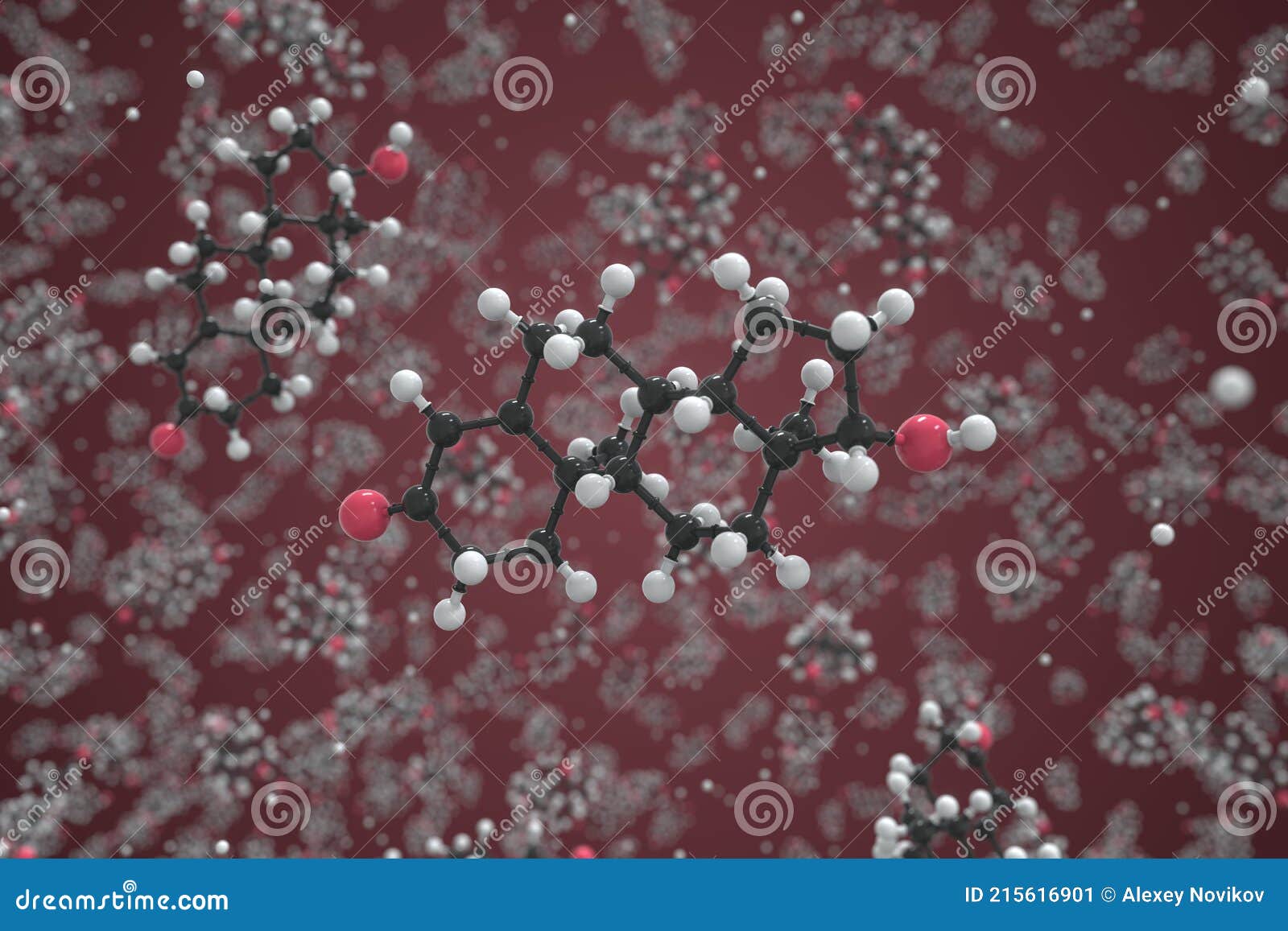 Testosterone Molecule Made with Balls, Scientific Molecular Model ...