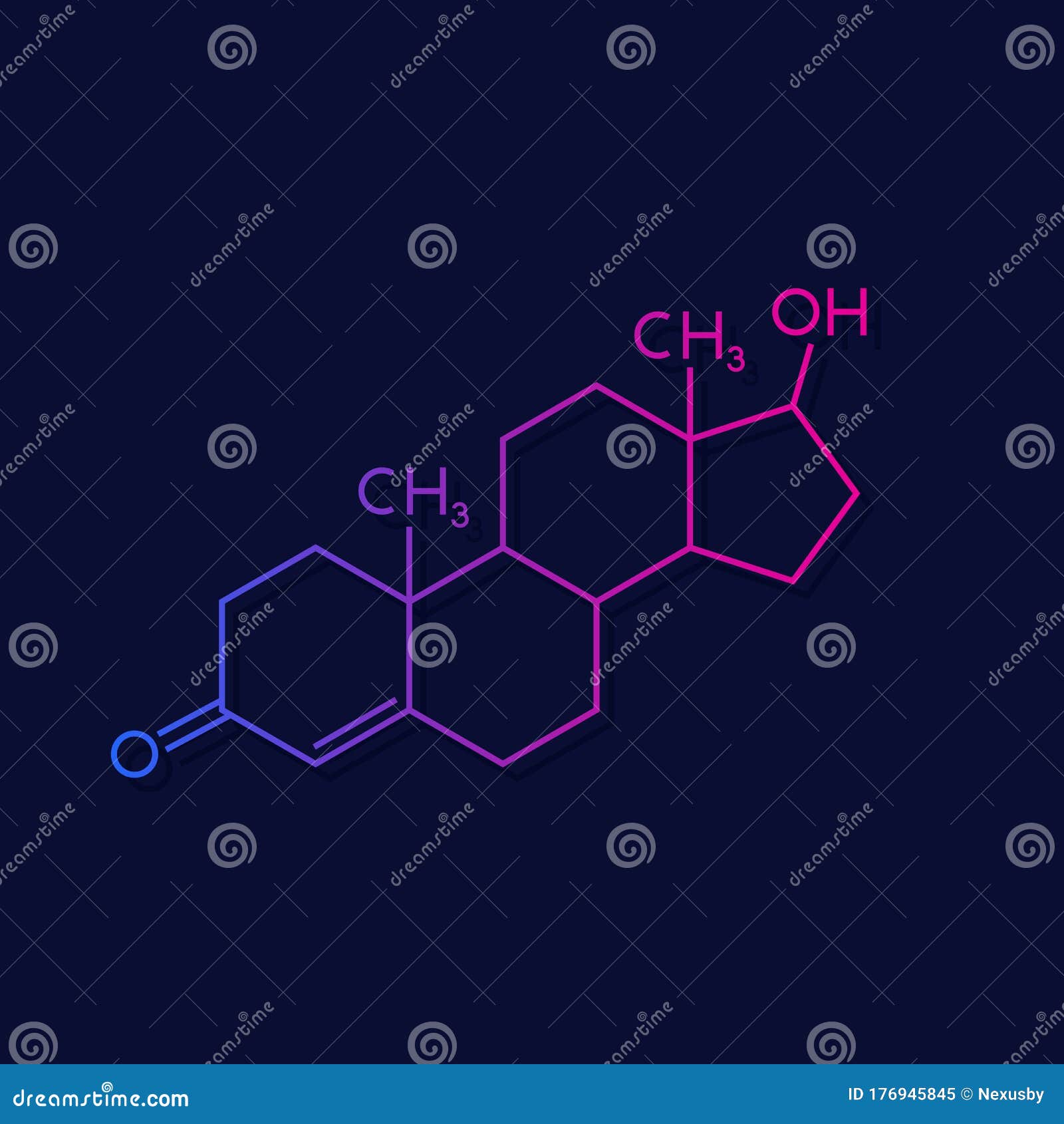 Testosterone Molecule Vector Stock Vector Illustration Of