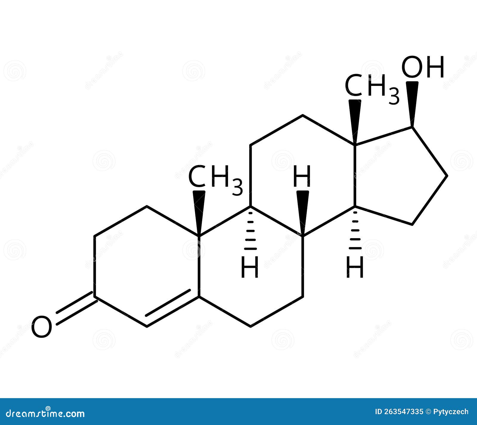 Testosterone Structural Formula Of Molecular Structure Stock