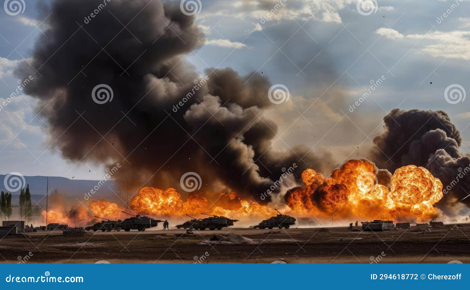 Tests of Modern Weapons, Explosions on the Battlefield Stock ... Tests of Modern Weapons, Explosions on the Battlefield Stock ...