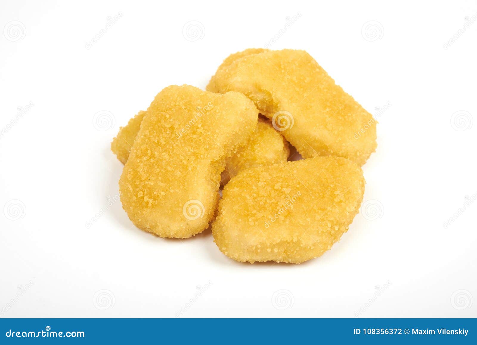 Chicken Nuggets Isolated on White Background Stock Photo - Image of ...