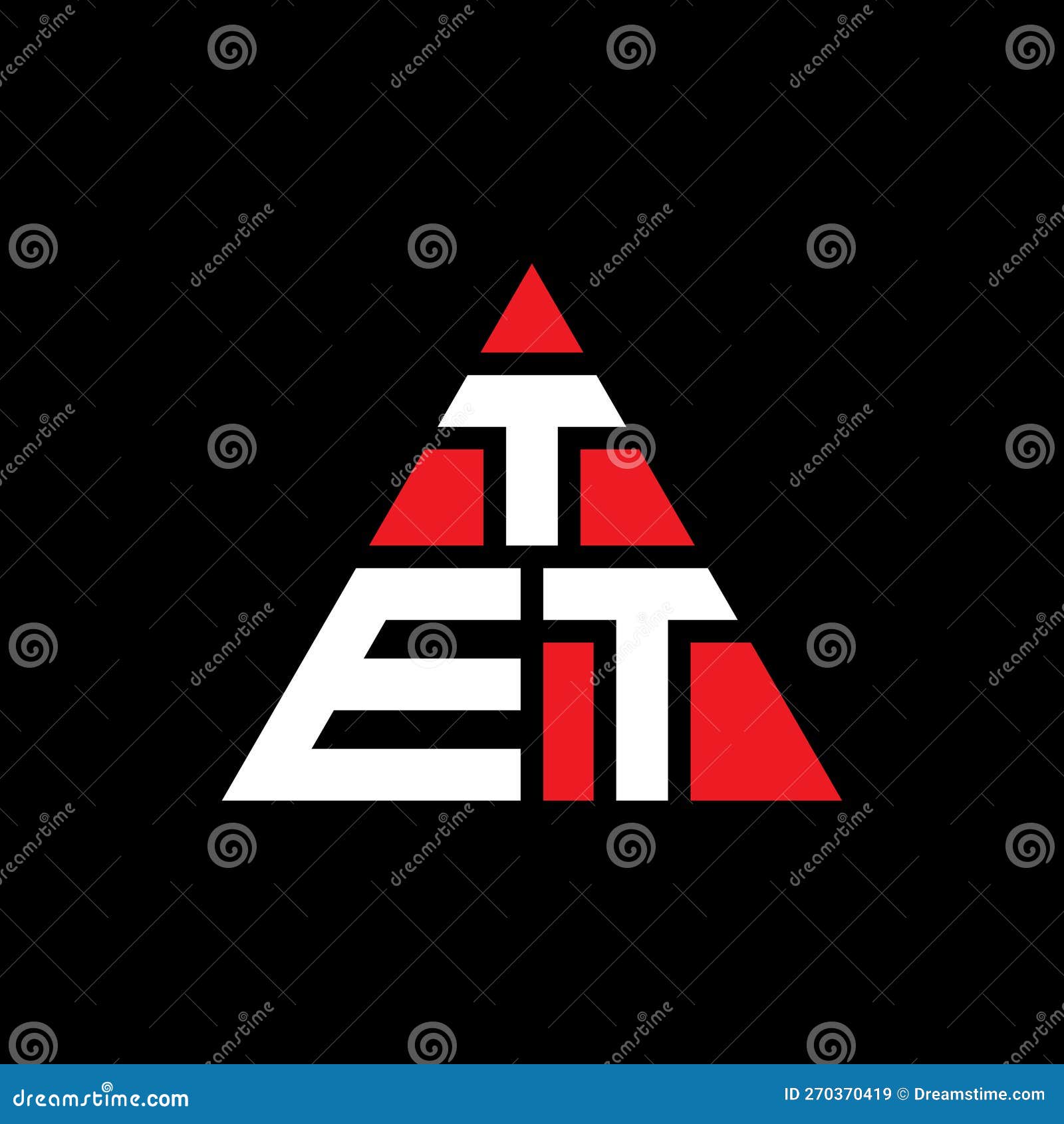 TET Triangle Letter Logo Design with Triangle Shape. TET Triangle Logo ...