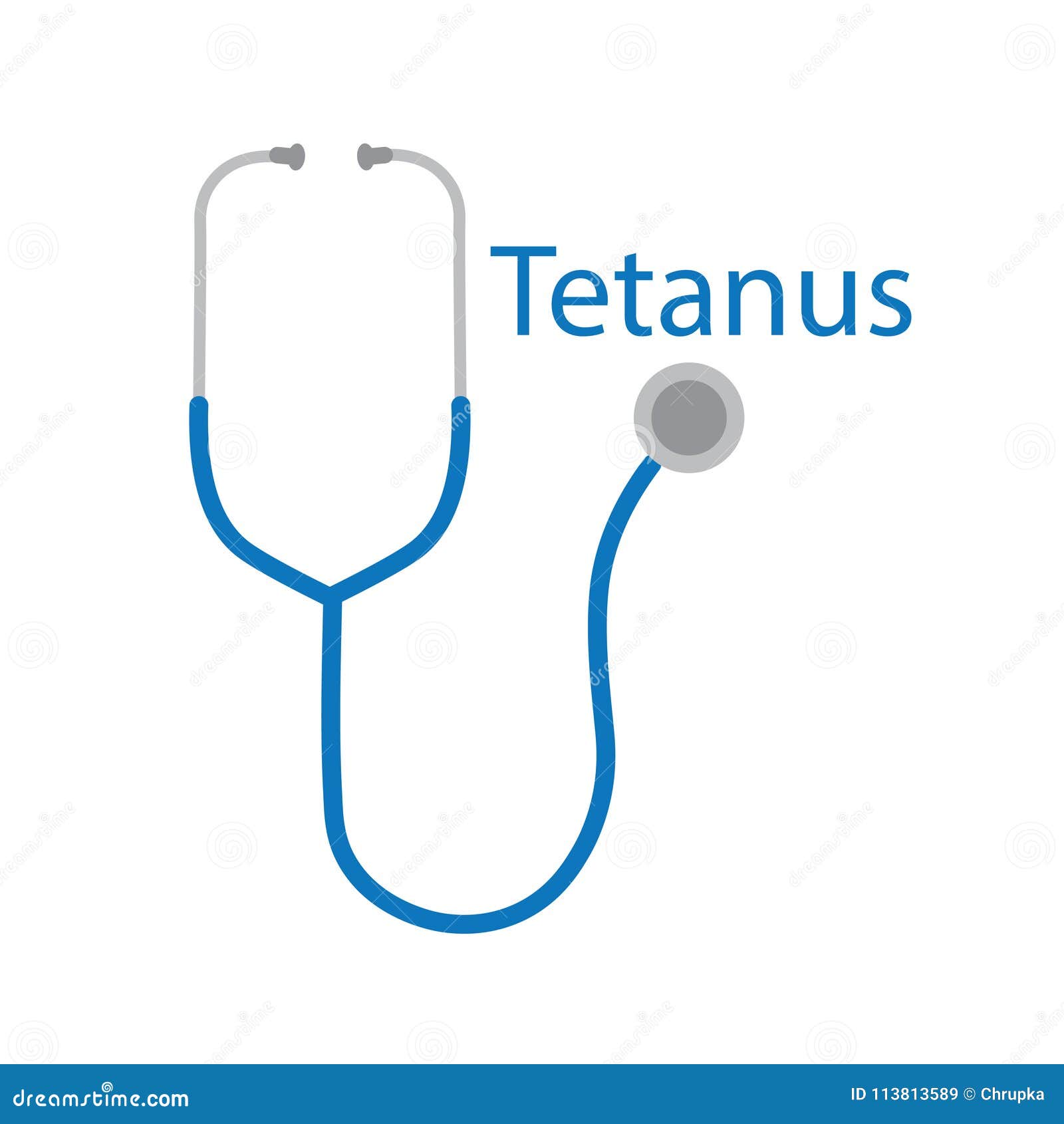 Tetanus Text and Stethoscope Icon Stock Vector - Illustration of mental ...