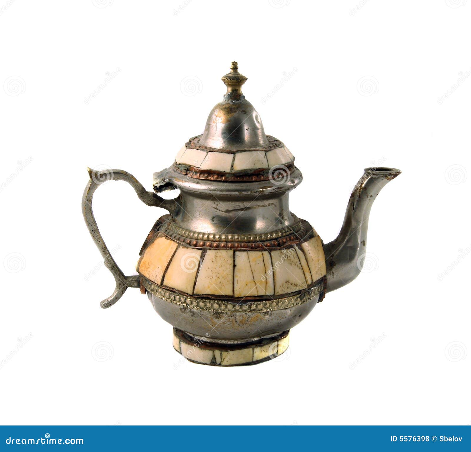 Tetera foto de archivo. Imagen de aislado, artesano, blanco - 5576398
