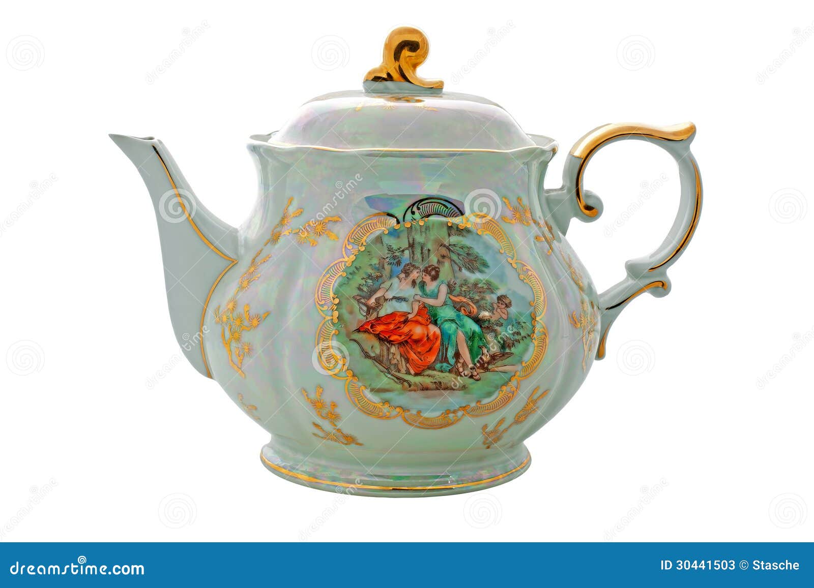 Tetera Antigua De La Porcelana Imagen de archivo - Imagen de ...