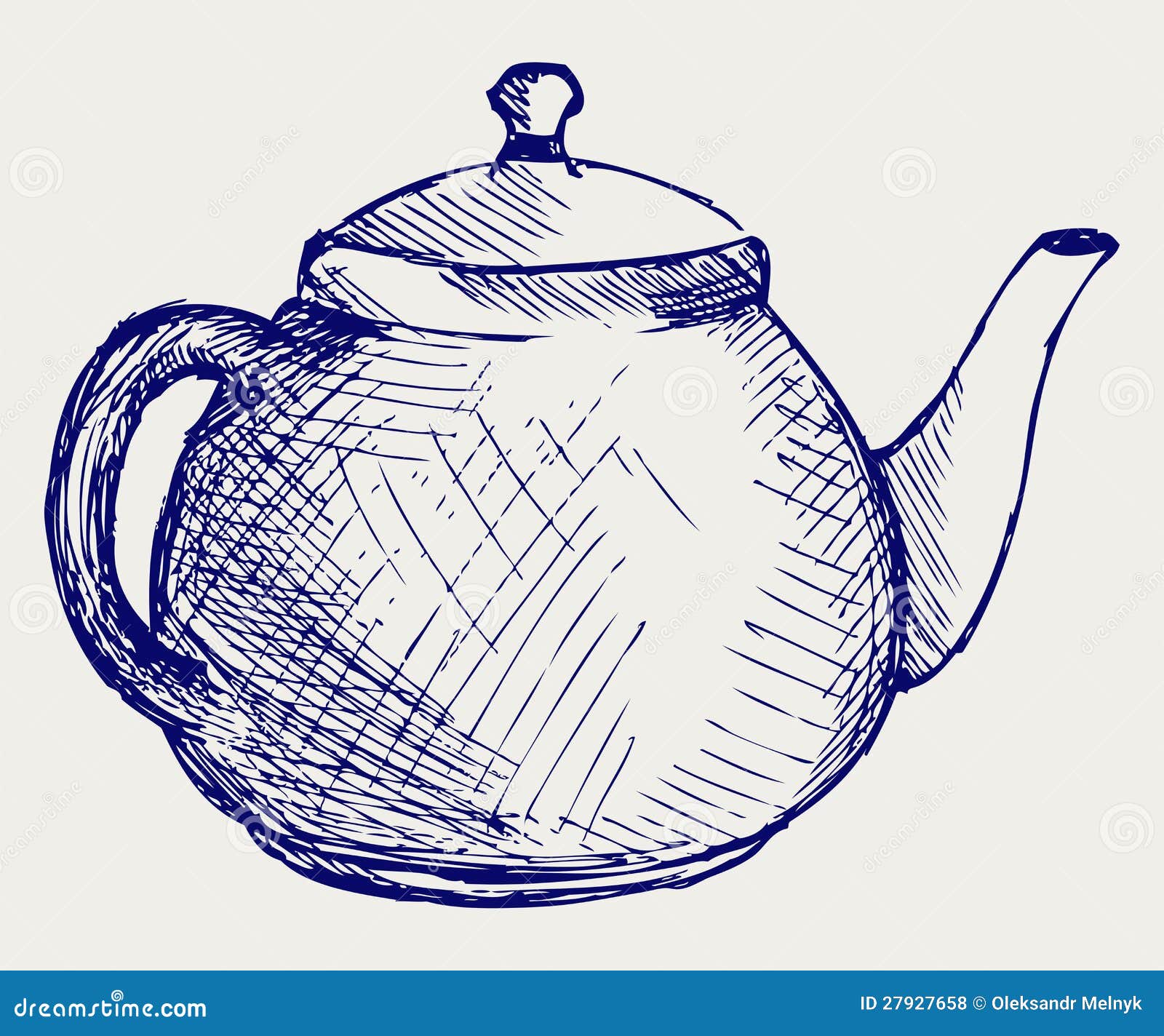 Tetera. Estilo del Doodle ilustración del vector. Ilustración de ...