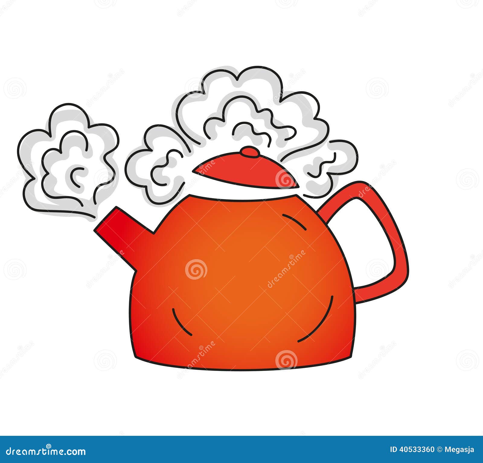 Tetera Roja De Ebullición Ilustración del Vector - Imagen: 40533360