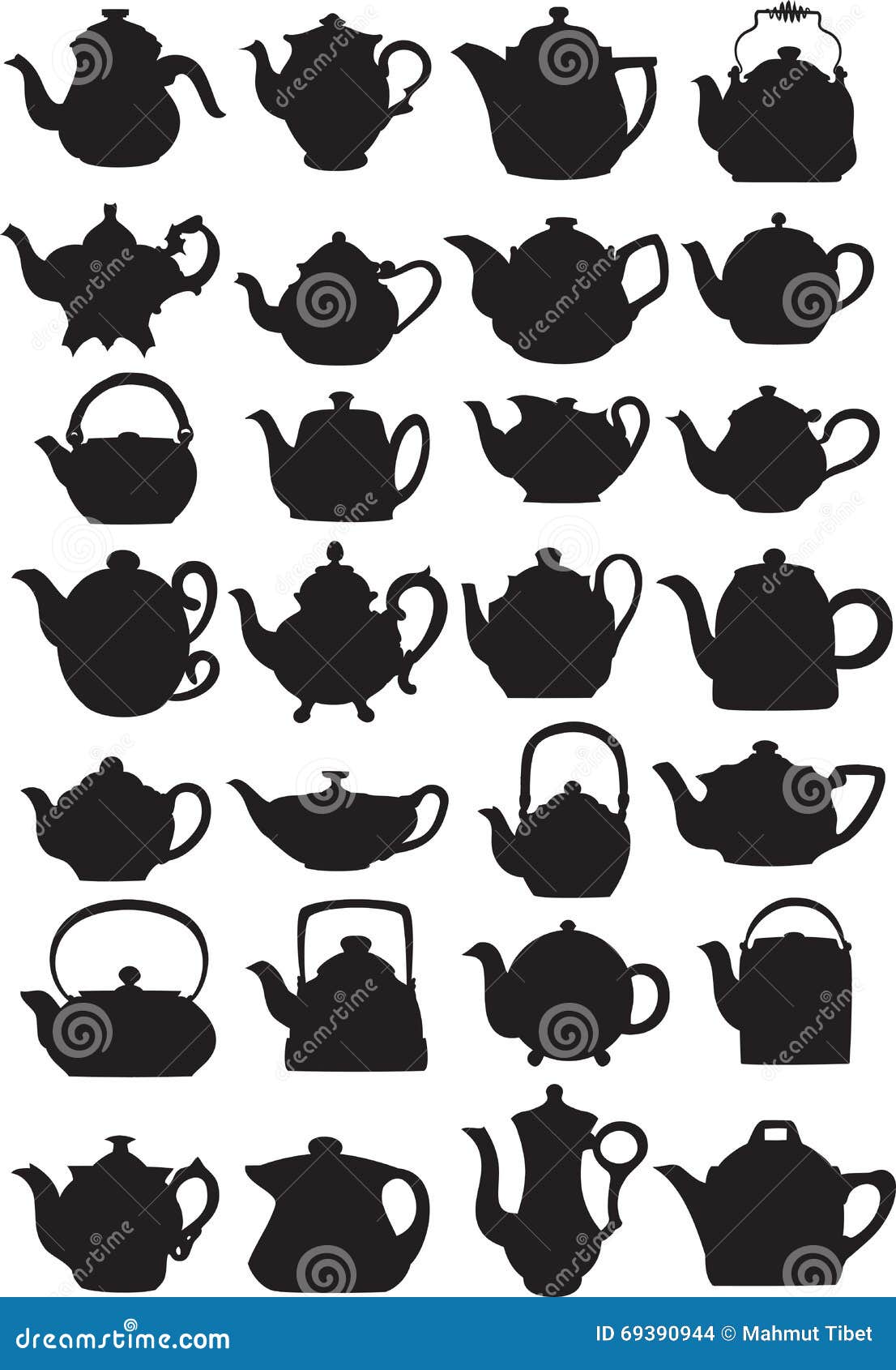 Teteras ilustración del vector. Ilustración de crisol - 69390944