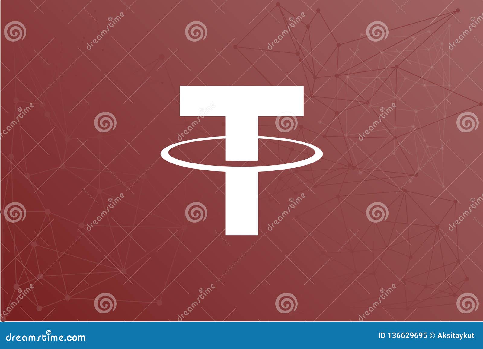 Tether USDT Cryptocurrency Icon Red Network Stock Illustration ...