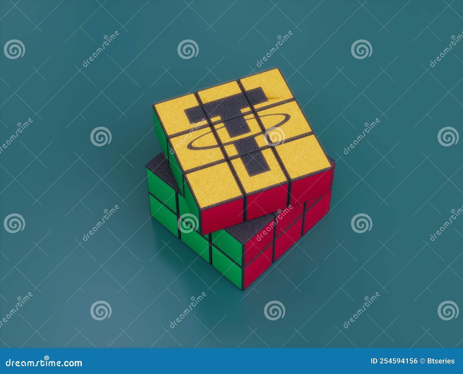 Tether Crypto Letter T Rubiks Cube Puzzle Solve Logic Game Difficult 3D ...