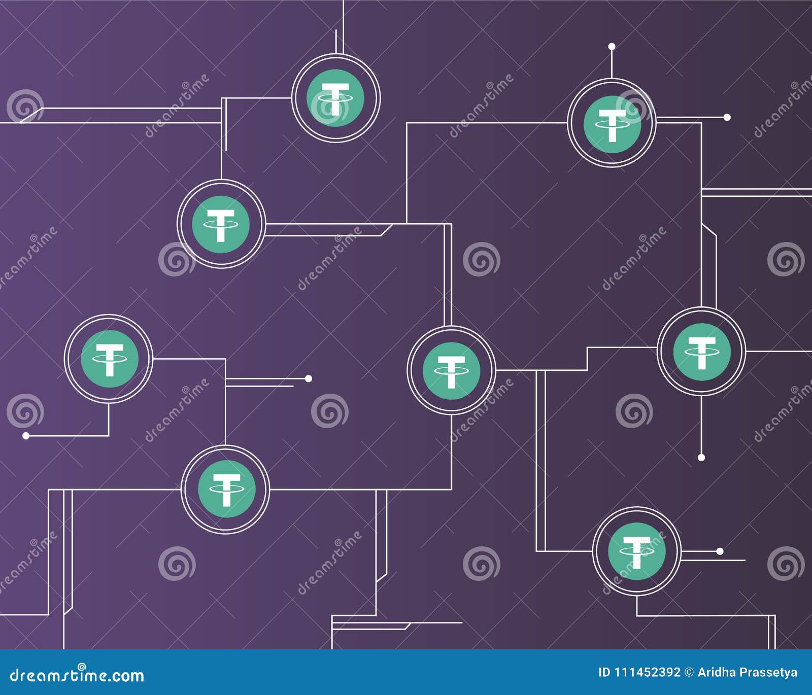 Tether Cryptocurrency Circuit Theme Background Style Editorial ...