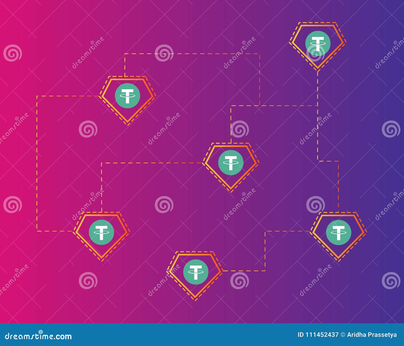 Tether Cryptocurrency Colorful Background Style Editorial Photography ...