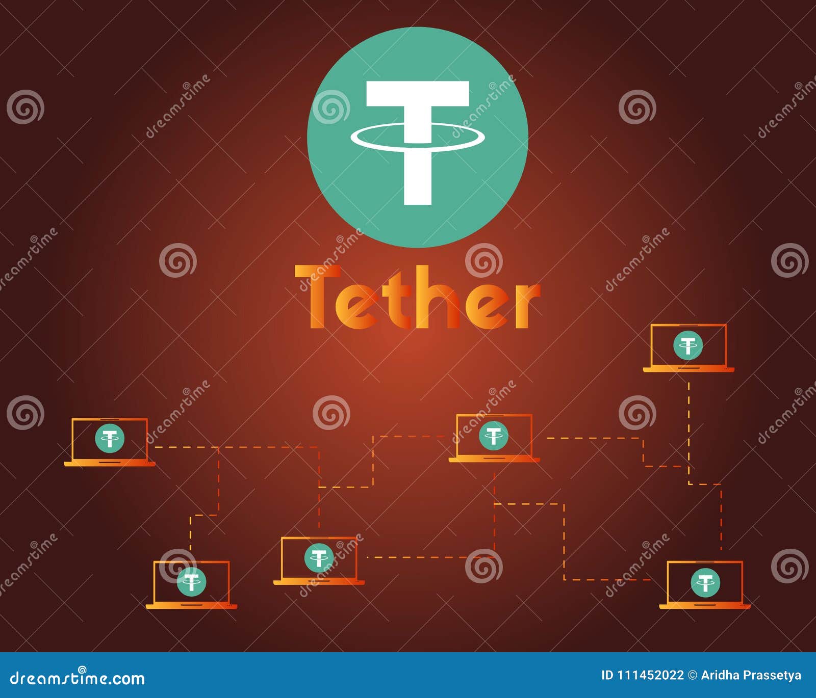 Tether Cryptocurrency on Dark Background Style Editorial Photography ...