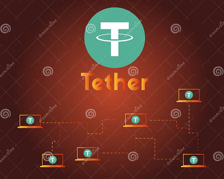 Tether Cryptocurrency on Dark Background Style Editorial Photography ...