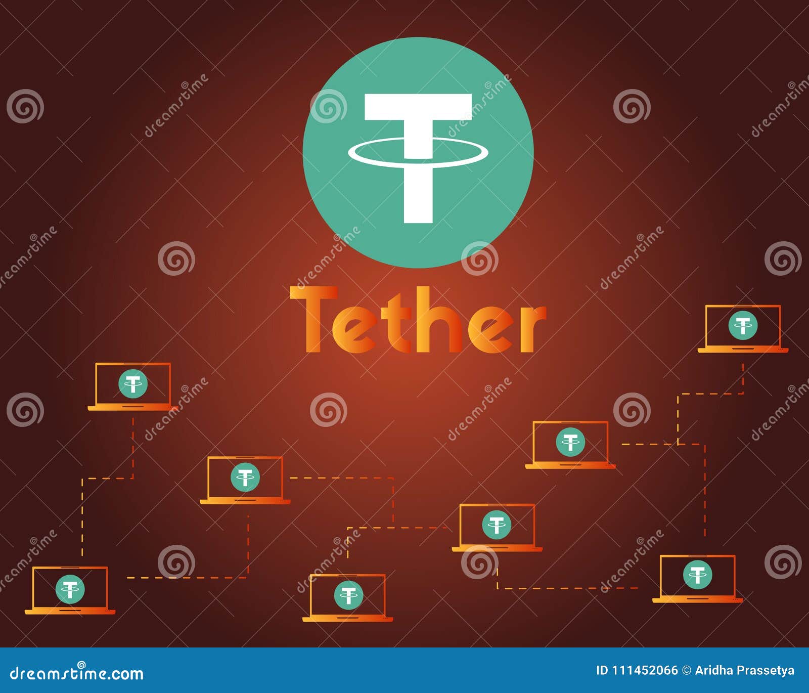 Tether Cryptocurrency on Dark Background Style Editorial Photo ...