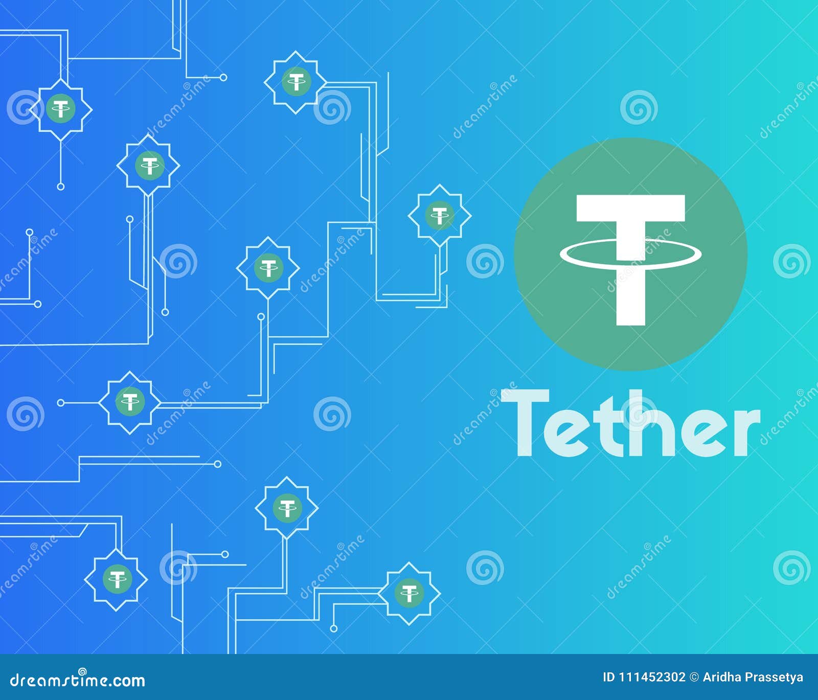 Tether Cryptocurrency Digital Payment Background Style Editorial ...
