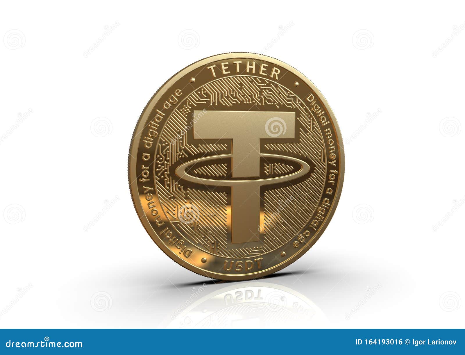 Tether. Cryptocurrency Golden Coins.3D Illustration Editorial Photo ...