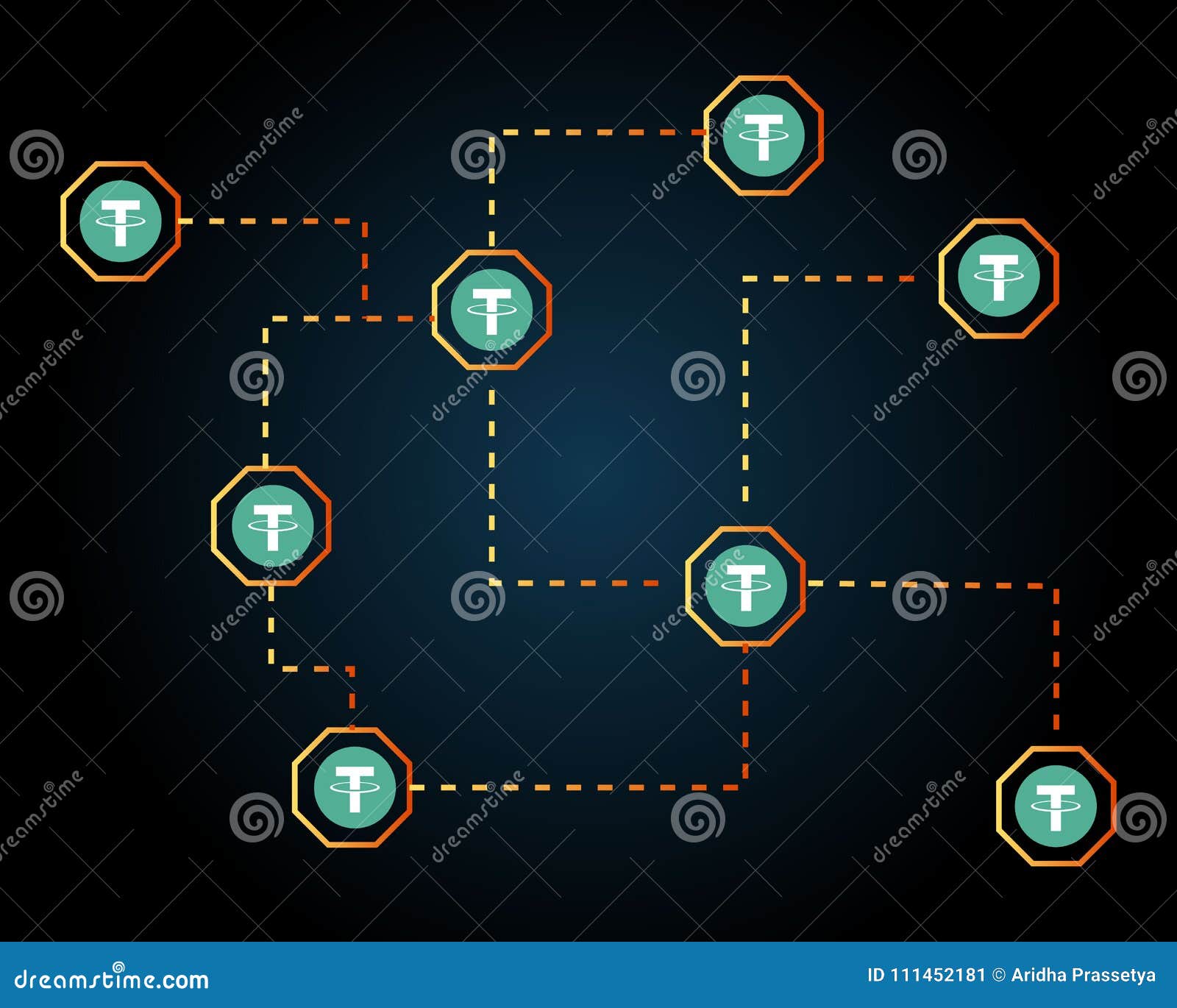 Tether Cryptocurrency Network Background Style Editorial Photo ...